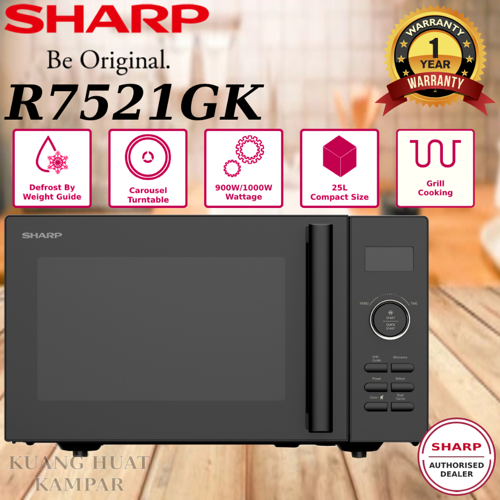 SHARP 25L MICROWAVE OVEN WITH GRILL R7521GK / SHARP 25L MICROWAVE OVEN ...