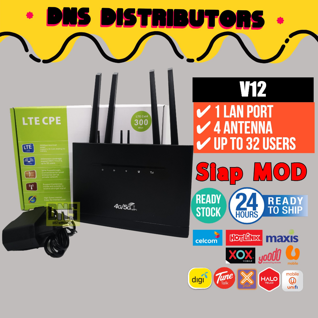 Modified Unlimited 4G LTE Modem A80 MOD Router WiFi Data 4 Antenna Like ...