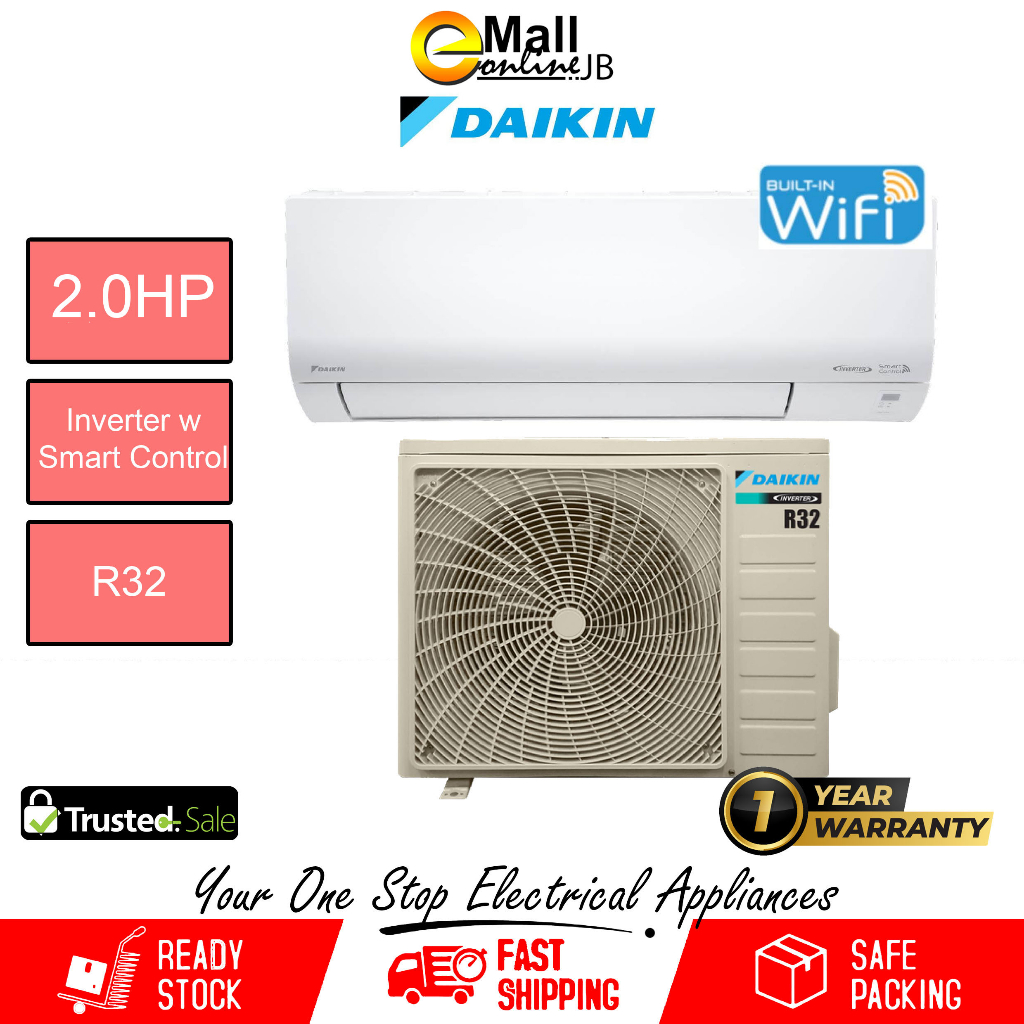 Daikin Air Cond 2.0hp FTKF50C/RKF50C | 2.5hp FTKF71C/RKF71C R32 Inverter Smart Control | Aircond ...