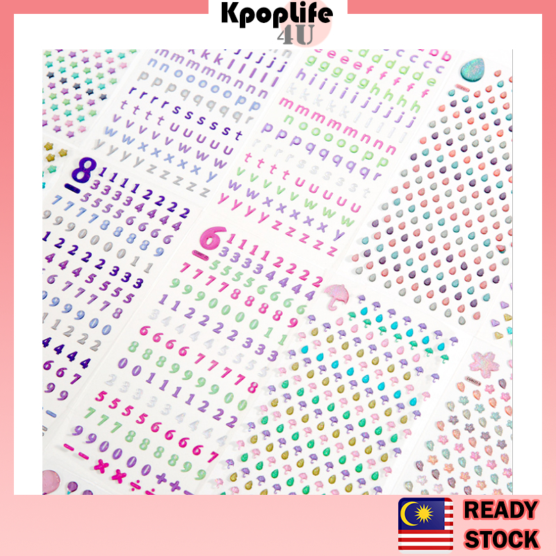 Acrylic Crystal Alphabet Deco Sticker Photocard Pola photo Handphone ...