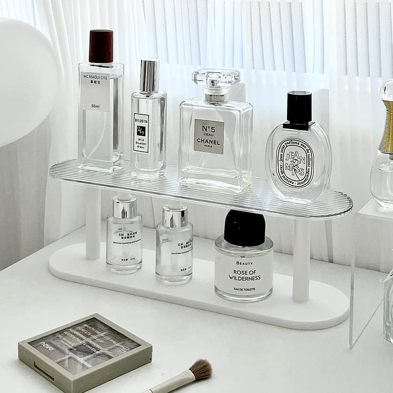 INS Oval Acrylic 2-Tier Display Rack Bathroom Organizer Perfume ...