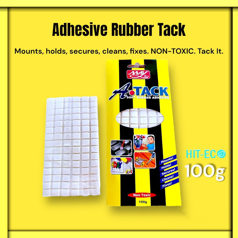 ADHESIVE RUBBER TACKY PUTTY 100G mounts, holds, secures, cleans, fixes ...