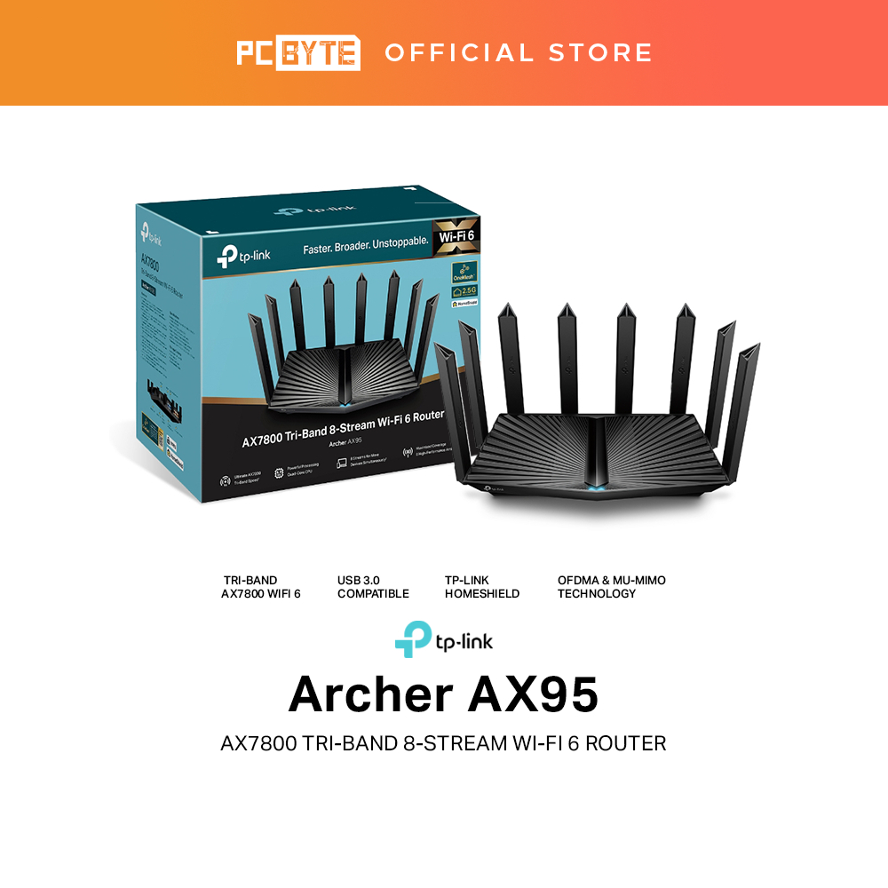 TP-Link Archer AX95 AX7800 Dual Band Gigabit Wi-Fi 6 Router | Shopee ...