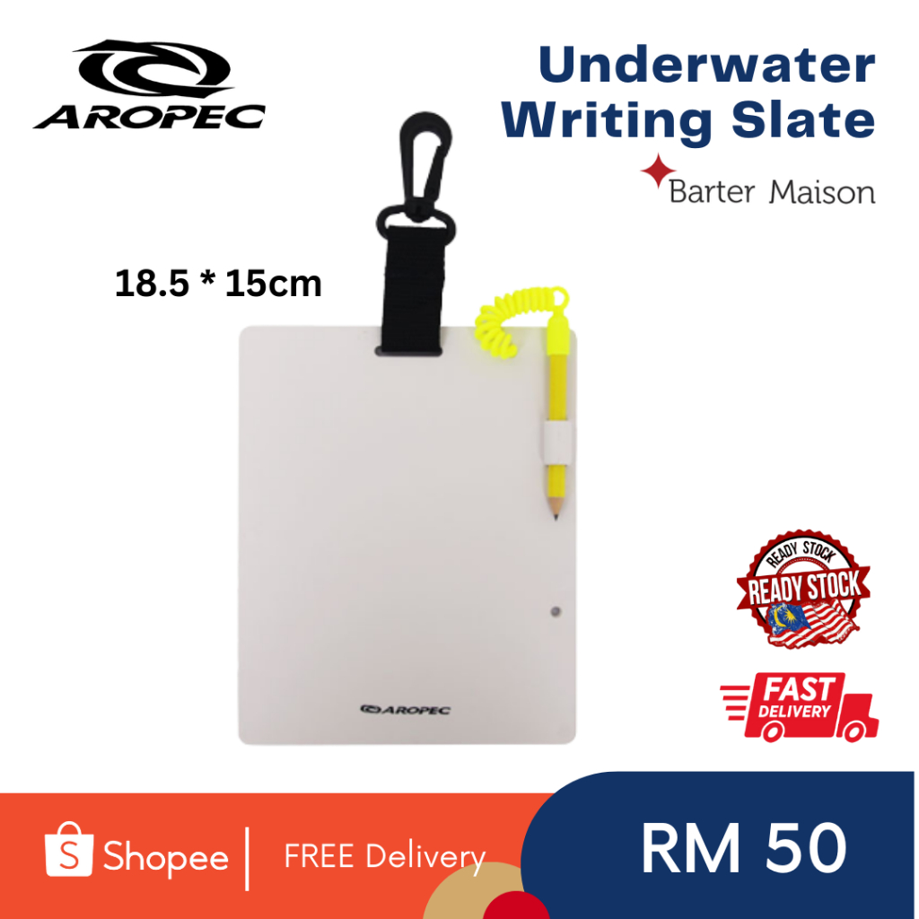 Aropec Underwater Writing Slate 18.5cm*15cm - Diving Slate with Carbon ...