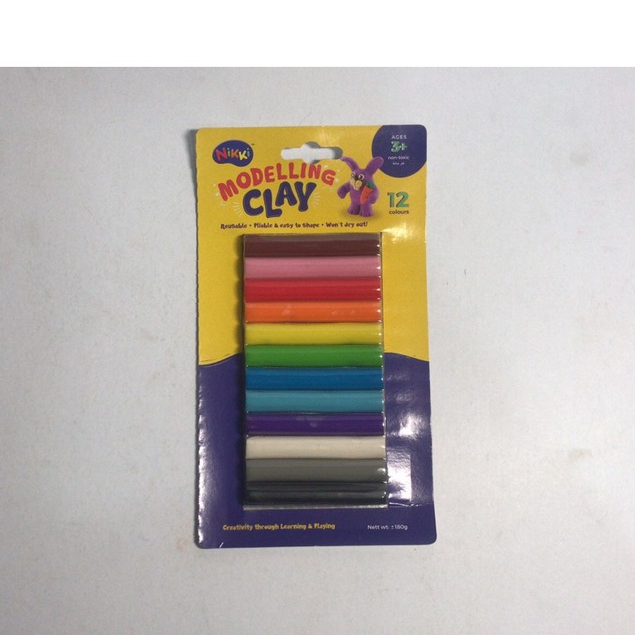 NIKKI 12 Colours Fun Clay Modelling Clay ( LS16 ) (Price For 1 Set ...
