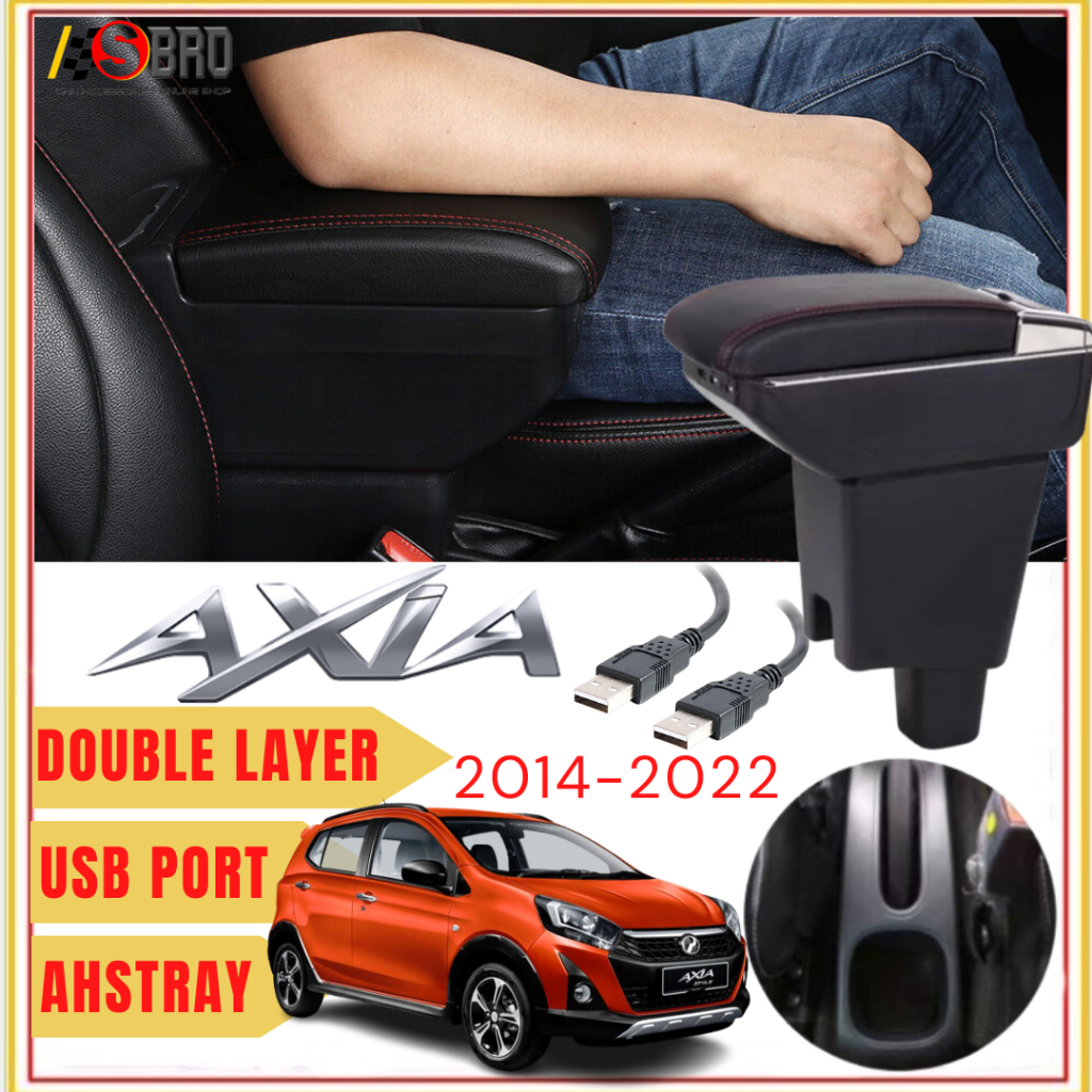 Perodua Axia 2014-2022 Armrest Double Layer Adjustable With 7 USB ...
