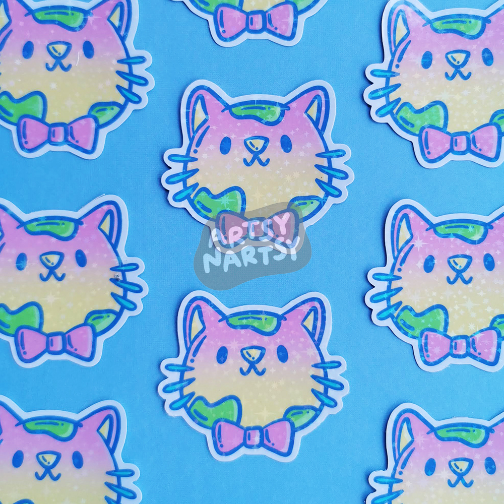 Waterproof/Vinyl Sticker Flake - Rainbow Cat | Shopee Malaysia