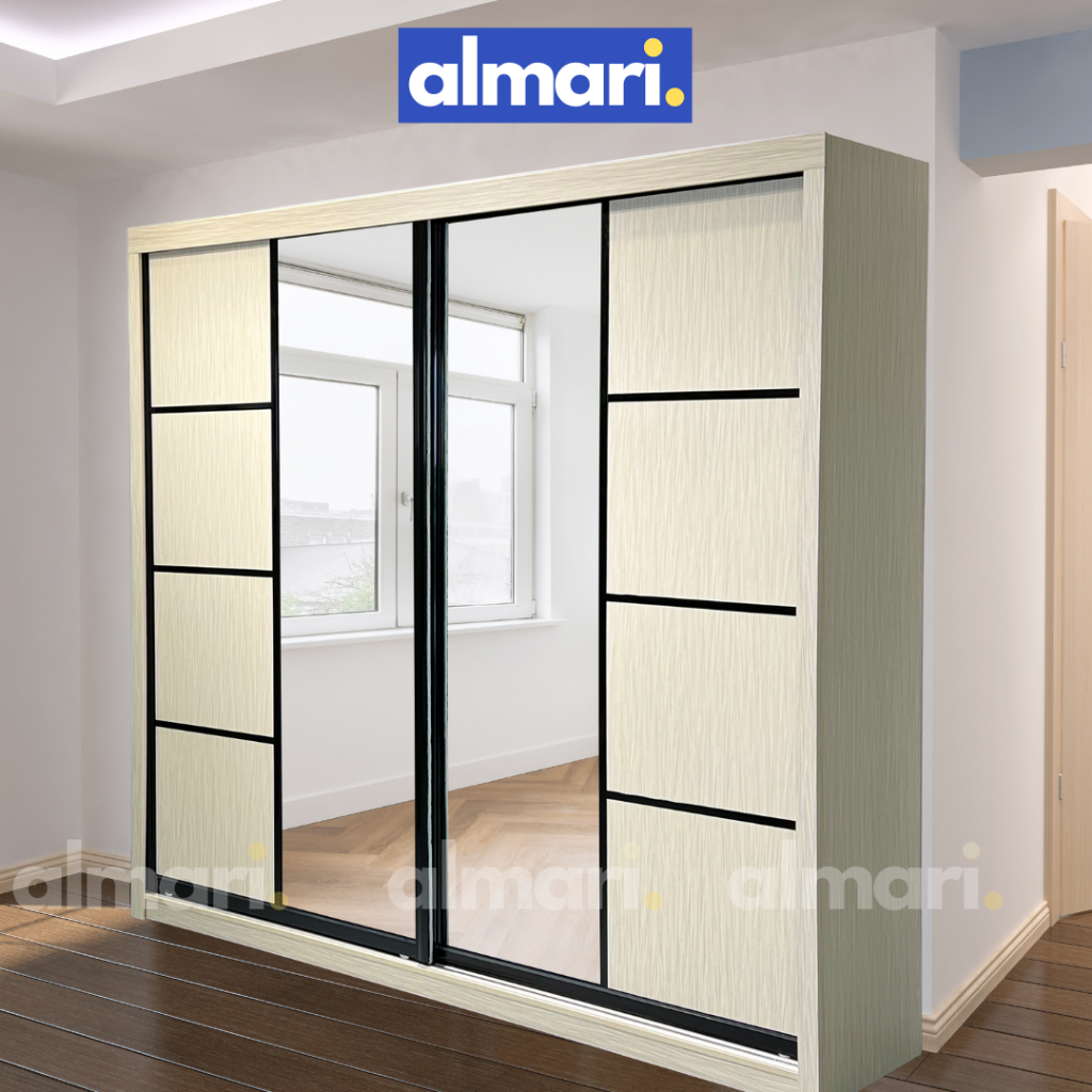 FREE INSTALLATION Almari Baju /Wardrobe Sliding Door /Anti-Jump ...