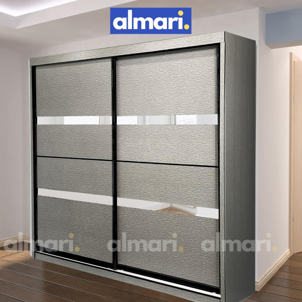 FREE INSTALLATION Almari Baju /Wardrobe Sliding Door /Anti-Jump ...