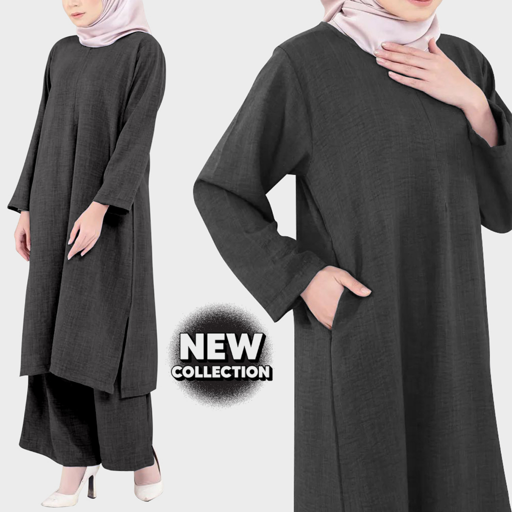 Muslimah Suit Long Blouse Dan Loose Seluar Warda Set / CEY Italian ...