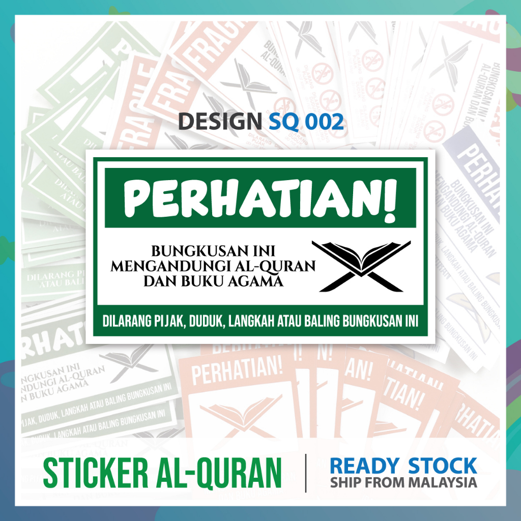 STICKER PARCEL AL-QURAN, BUKU AGAMA | 1 SET 10pcs | Shopee Malaysia