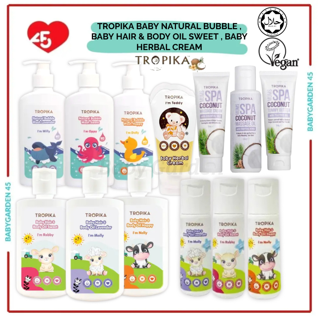 Tropika Baby Herbal Cream / Hair & Body Oil 30ml/100ml (Happy Peach ...