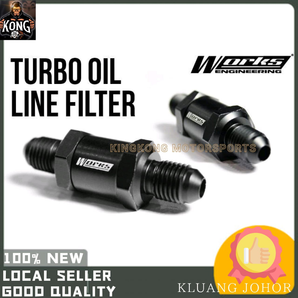 100% WORKS ENGINEERING UNIVERSAL TURBO OIL FEED IN-LINE FILTER CAR ...