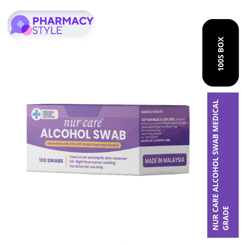 NUR CARE ALCOHOL SWAB 100 PCS MEDICAL GRADE | Shopee Malaysia