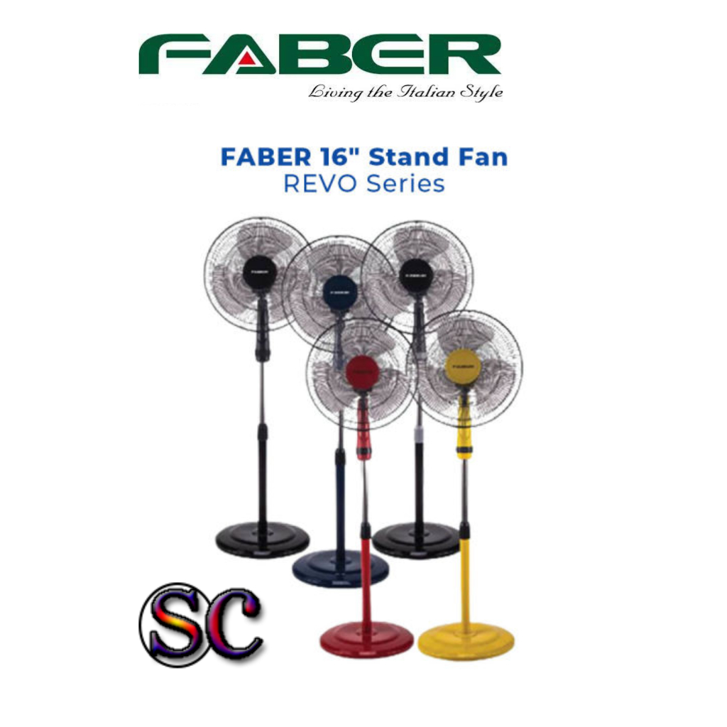 FABER STAND FAN 16'' FSF REVO 8316YL/ 8216RD/ 8416BK/ 8116GR | Shopee ...