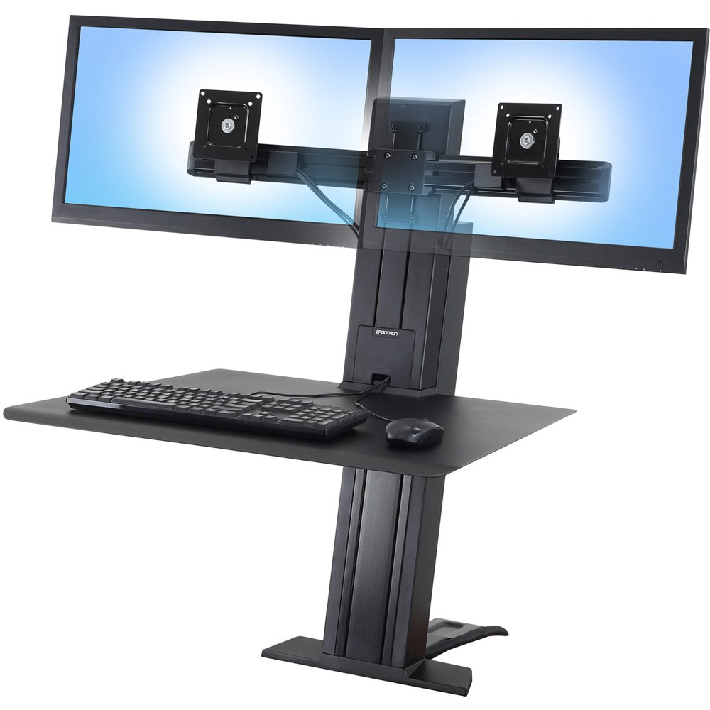 Ergotron WorkFit-SR Dual Monitor, Standing Desk Workstation Sit-Stand ...