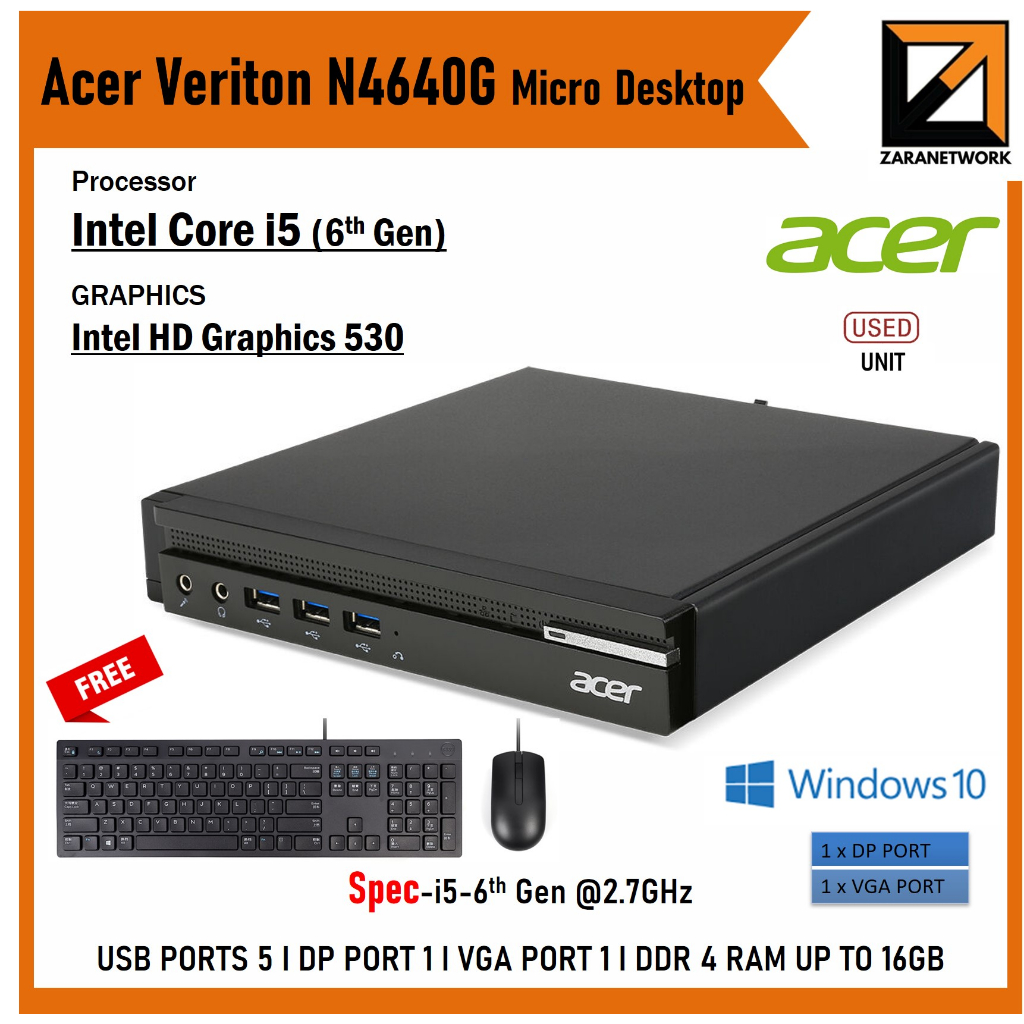 Acer Veriton X4630G SFF / MICRO Intel Core i3 / i5 (6th Gen) DDR4 ...