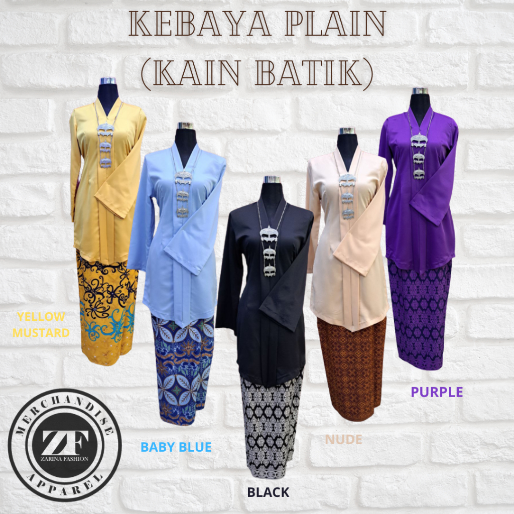 🔥SALES🔥 BAJU KEBAYA PLAIN Pearl Skin KAIN BATIK HARGA PROMO🎉 | Shopee ...