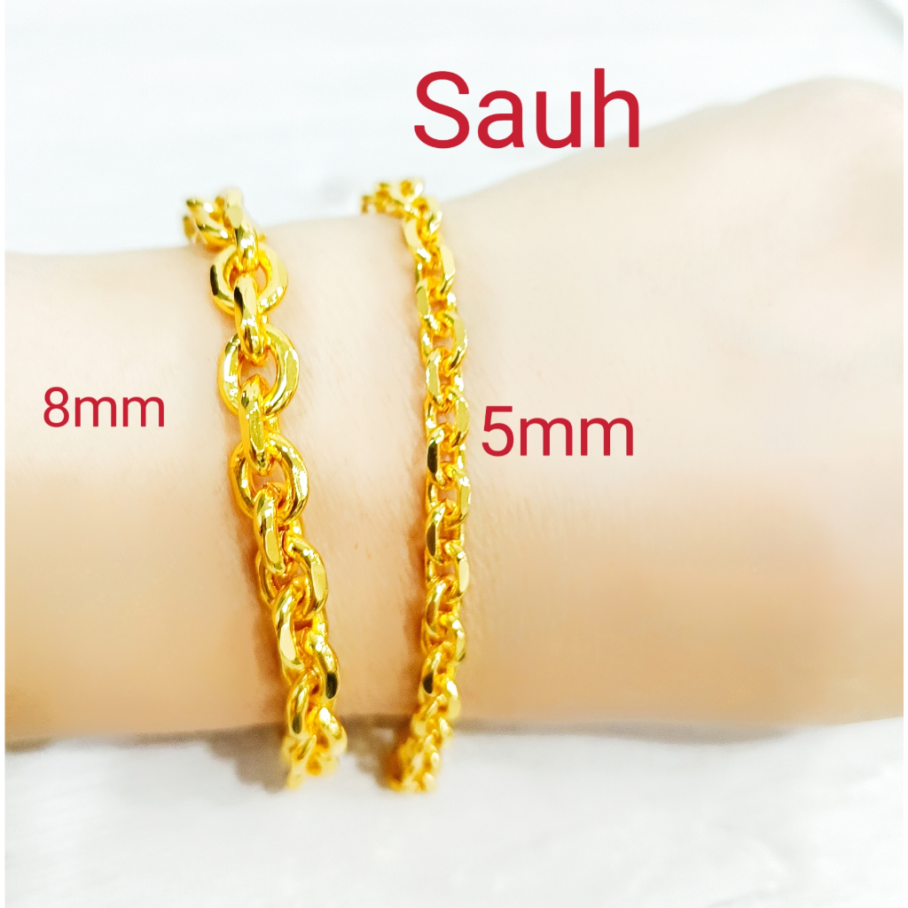 Rantai tangan bracelet sauh Emas Bangkok free cop | Shopee Malaysia
