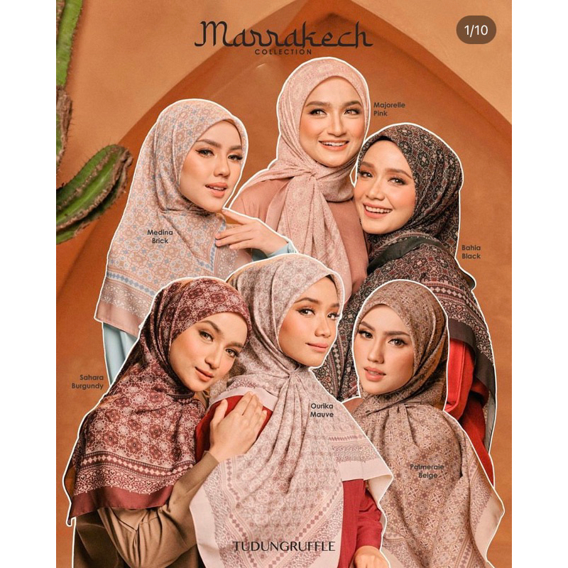 TUDUNG RUFFLE KOLEKSI 2023 PERCHA/MEDINA/ZELLIJ/ MARRAKESH/TERATAK ...