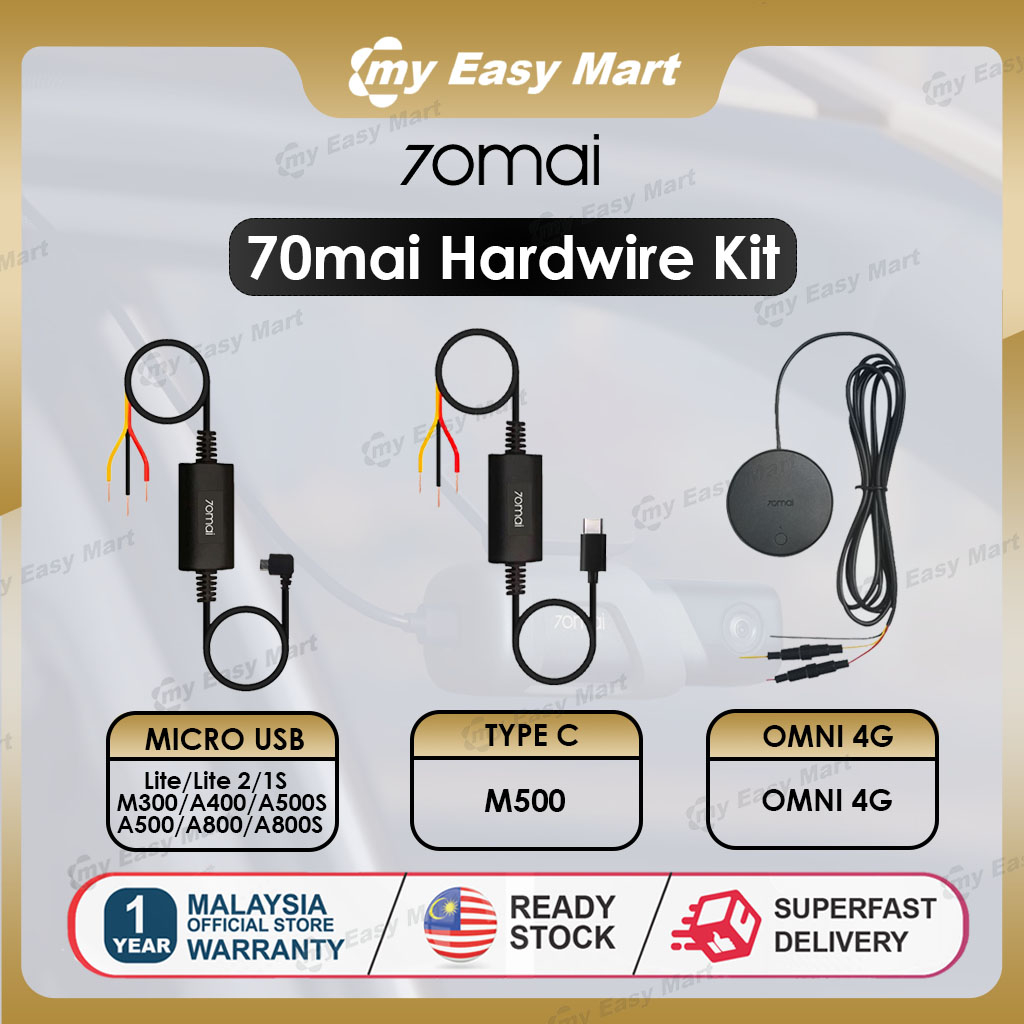 【𝟮𝟰𝗵𝗿 𝗦𝗵𝗶𝗽】70mai Hardwire Kit Micro USB / Type-C (M500) / 4G (Omni ...