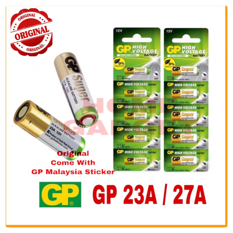 (Original) GP 23A / 27A 12V Super High Voltage Alkaline Battery (1 / 5pcs) Remote Control ...