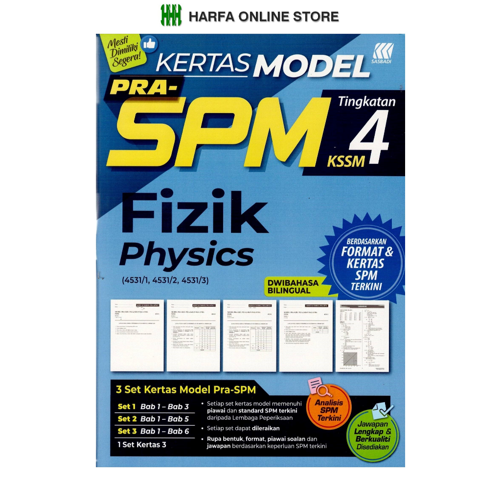 Buku Latihan Kertas Model Pra Spm Fizik And Physics Dwibahasa