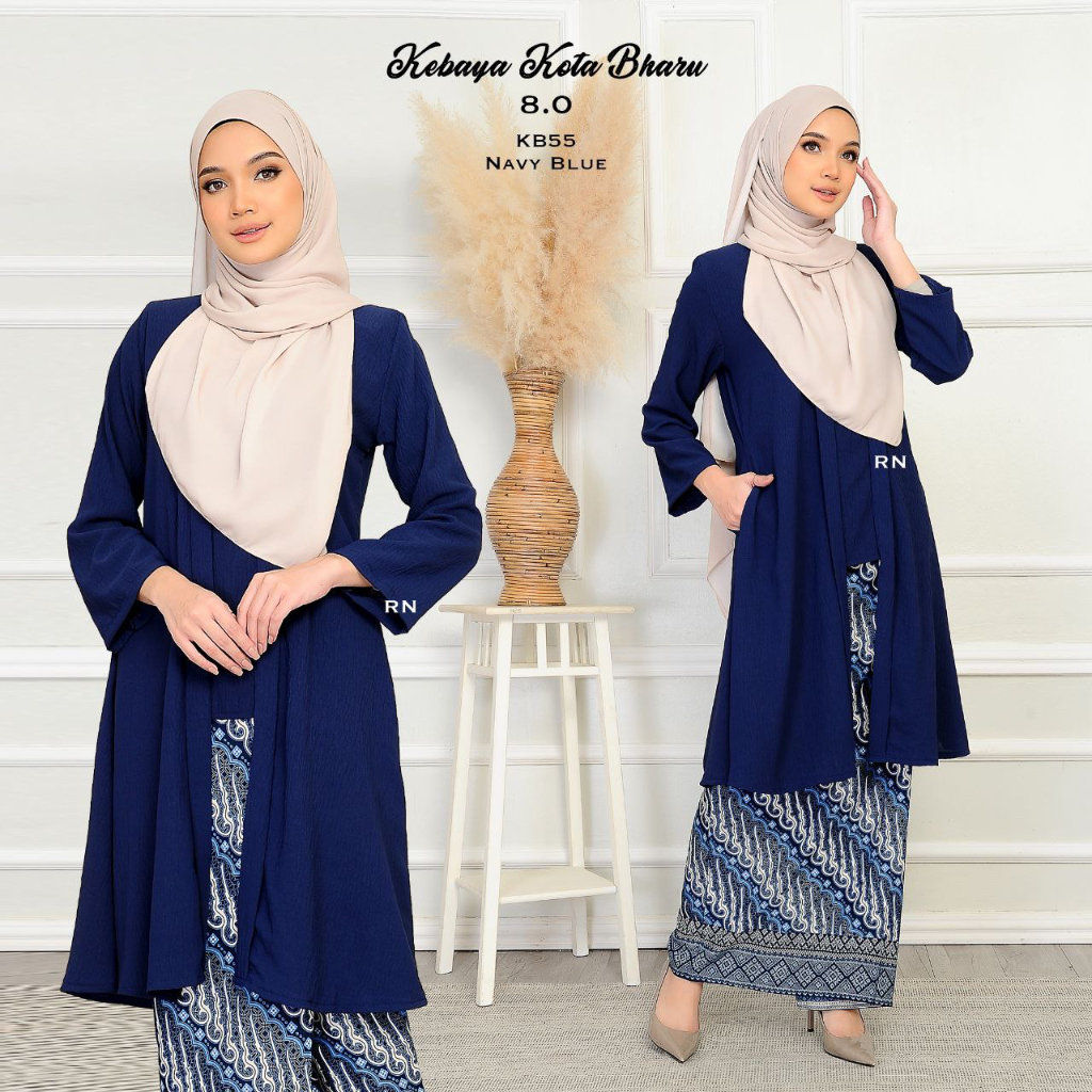 KEBAYA KOTA BHARU 8.0 - Baju Kurung Kebarung Moden Labuh Kerja Raya 2023 Modern Ironless ...