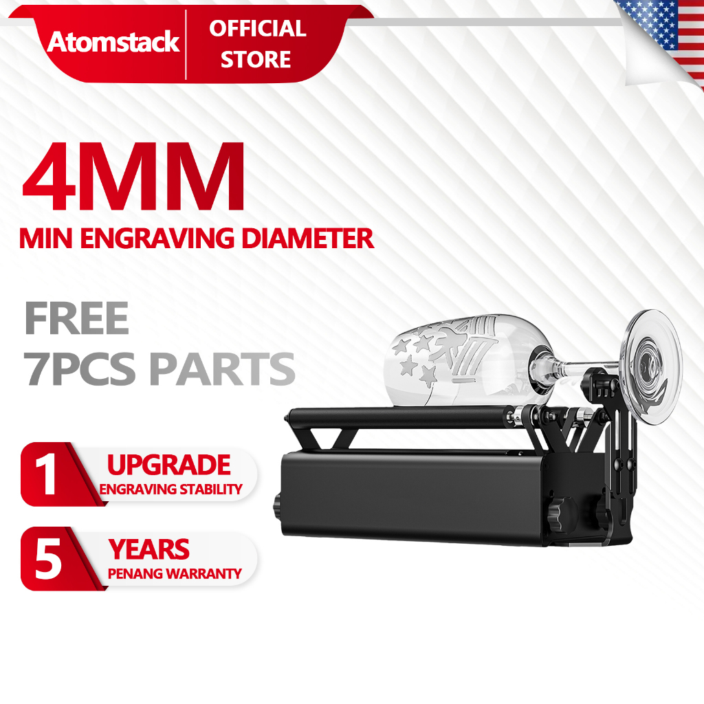 Atomstack R3 Pro Laser Rotary Roller Set Engraving Module For ...