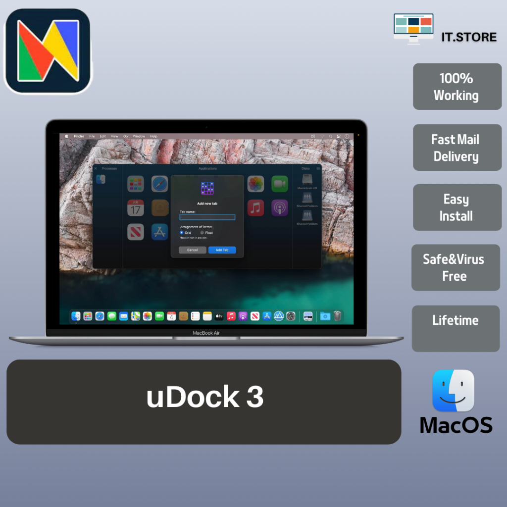 uDock 3 for Intel and M1/M2/M2 Pro/M2 Max Chip Apple Silicone MacOs/Macbook/Mac Software Full ...