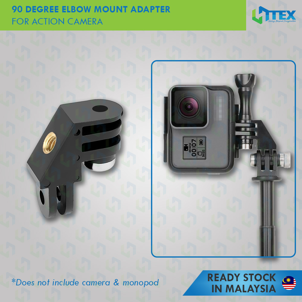 90 Degree Elbow Mount Adapter Adjustment Arm for GoPro HERO 11 Black 10 ...