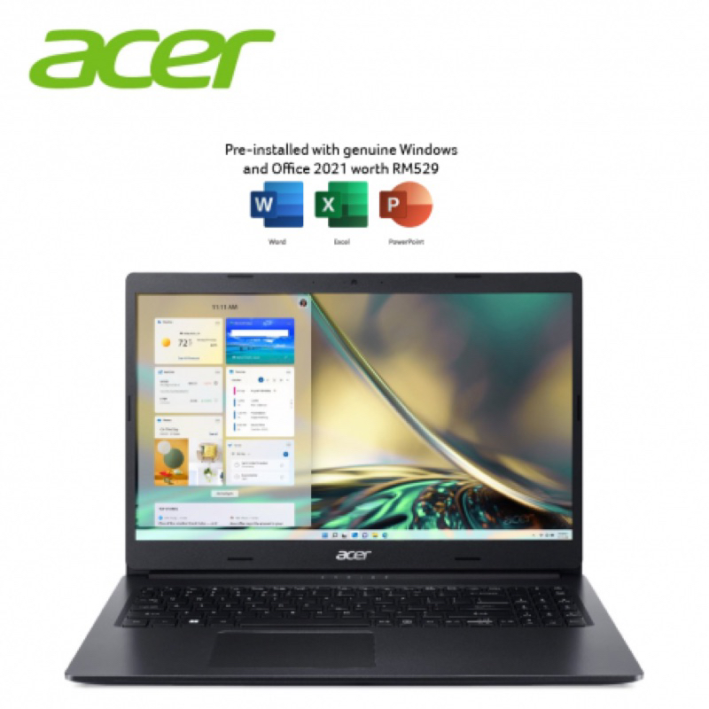 Acer Aspire 3 A315-43-R91H 15.6'' FHD Laptop Charcoal Black ( Ryzen 5 5500U, 8GB, 512GB SSD, ATI ...