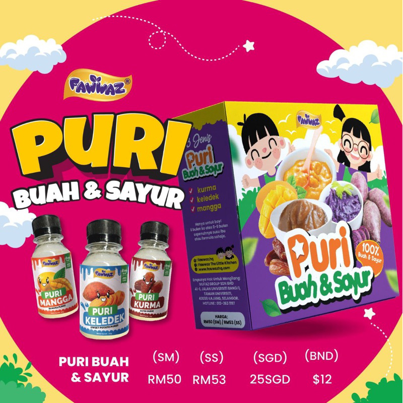 FAWWAZ SET PURI BUAH & SAYUR BAYI - MANGGA, KELEDEK, KURMA | Shopee ...