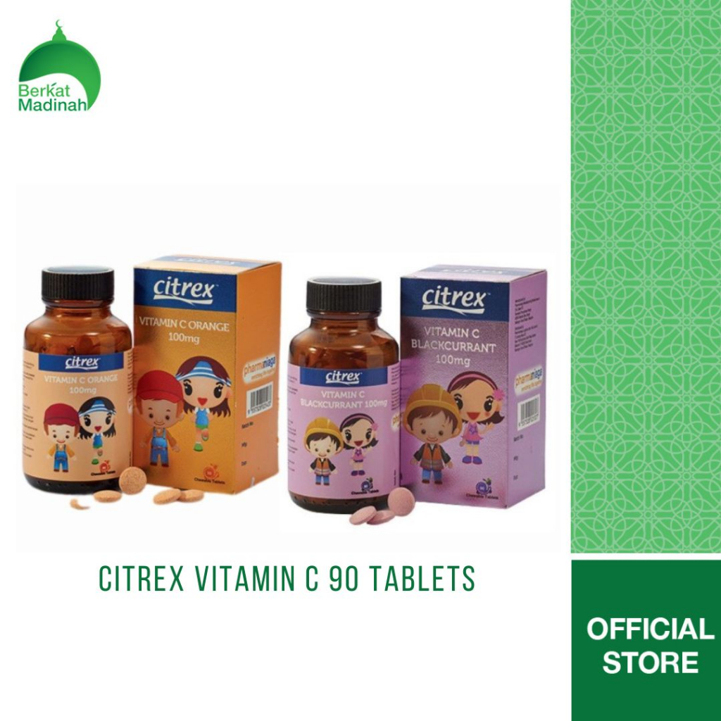 Pharmaniaga Citrex Vitamin C 100 MG 90 Tablets Orange I Blackcurrant ...