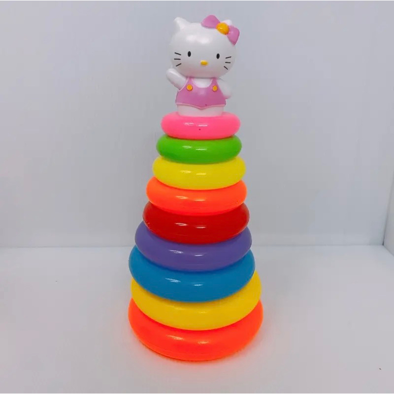 Plastic Baby Kids Stacking Stack Up Educational Toy Rainbow Ring Tower ...