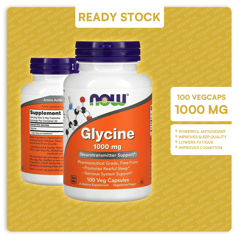 [Ready Stock] [EXP 11/2027] NOW Foods Glycine ( 1000 mg ) ( 100 Veg ...