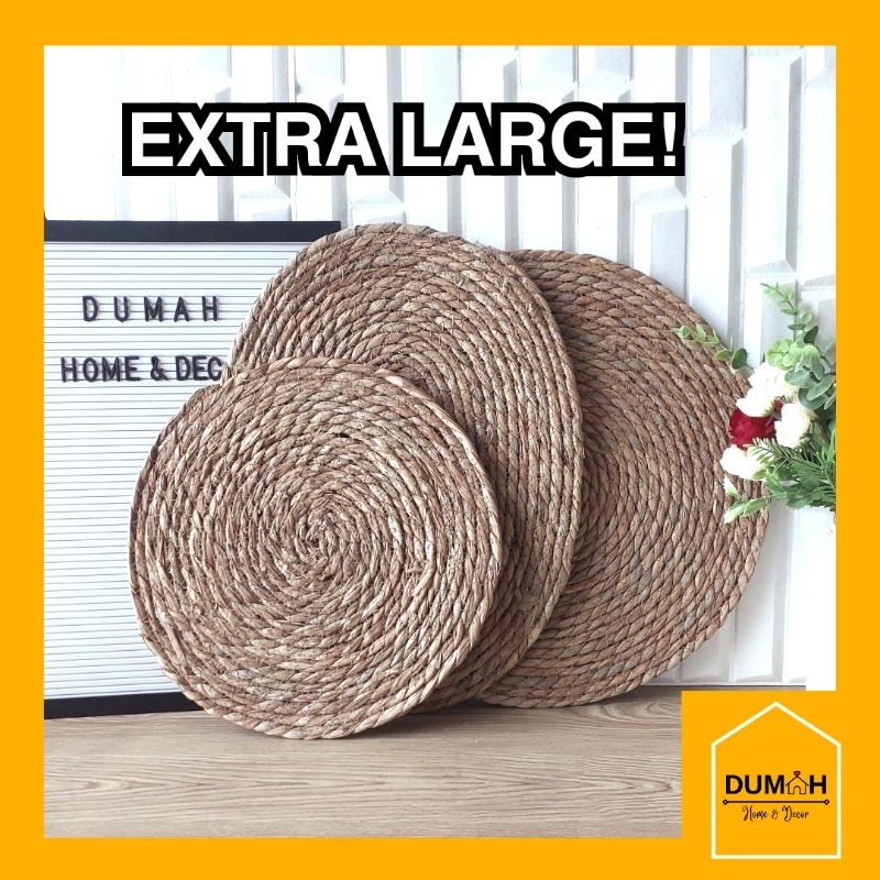 30cm-40cm Natural Alas Pinggan Rustic Seagrass Dining Placemat Ready ...