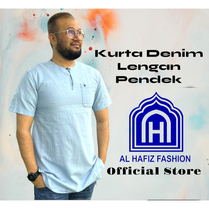 Kurta Denim Lengan Pendek (Bulat +Collar)Kain 100% Denim | Shopee Malaysia