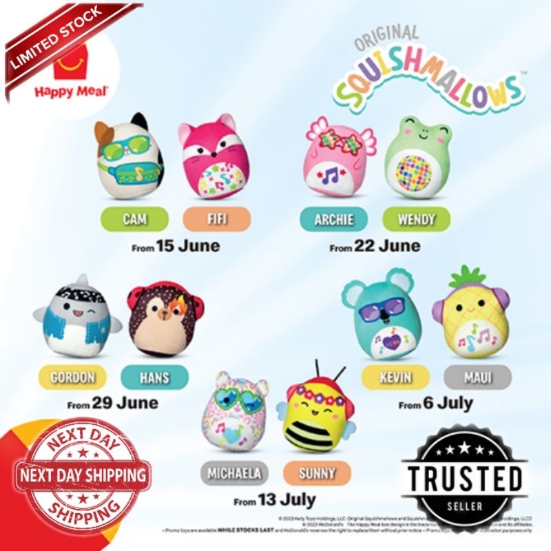 McDonald's Happy Meal Toys 2023: Original Squishmallows - Sunny (Loose In Box) | Shopee Malaysia