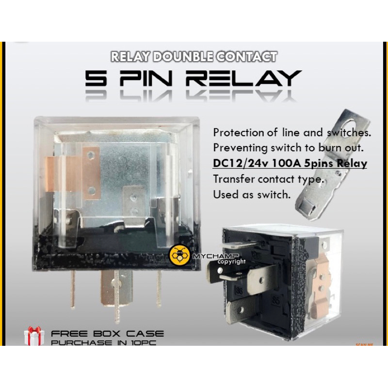 87A 5 PIN RELAY (TRANSPARENT) | Shopee Malaysia