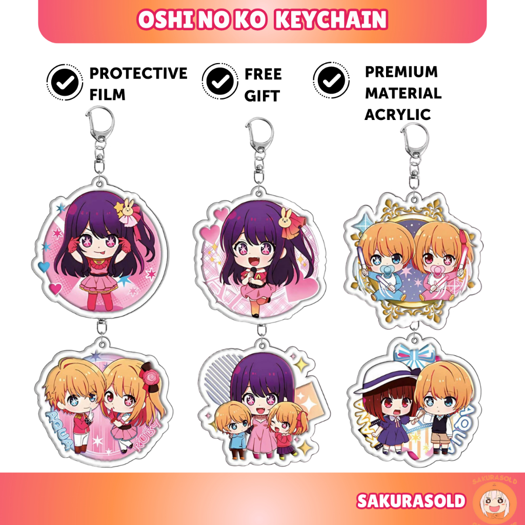 Oshi No Ko Keychain Ruby Aqua Ai Oshi No Ko Keychains Anime Acrylic ...