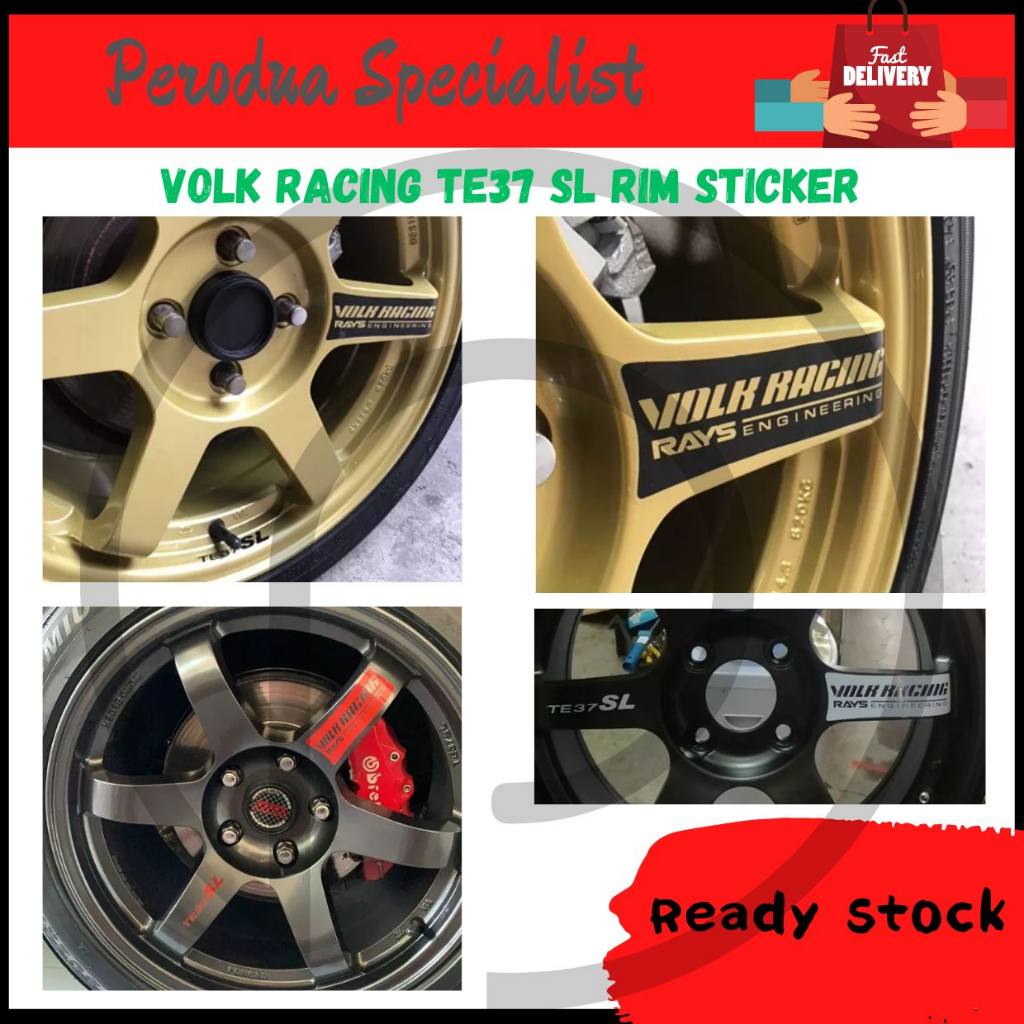 RAYS VOLK RACING TE37 SL RIM STICKER PROTON PERODUA HONDA TOYOYA VIVA ...