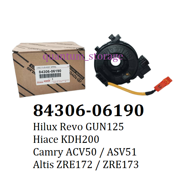 Toyota Spiral Cable Clock Spring 84306-06190 Hilux Revo GUN125 Hiace ...