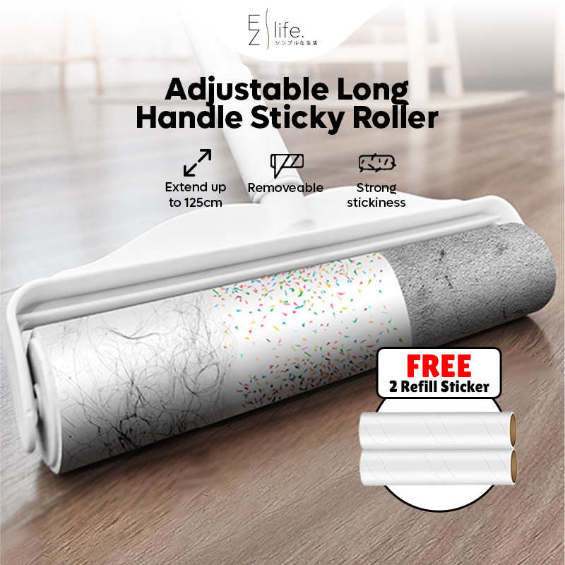 Clearance 24cm Adjustable Long Handle Sticky Roller Hair Dust Remover ...
