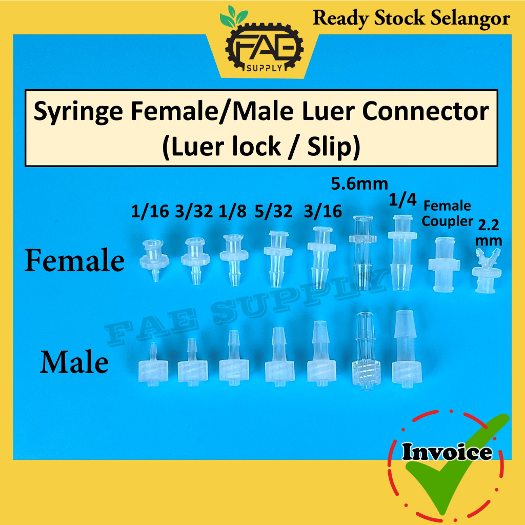Luer barb Fittings tube hose Plastic Female male Luer Adapter PP for ...