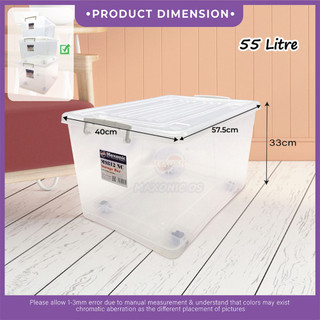 MAXONIC 55L MULTIPURPOSE STORAGE BOX WITH WHEELS | STORAGE CONTAINER ...