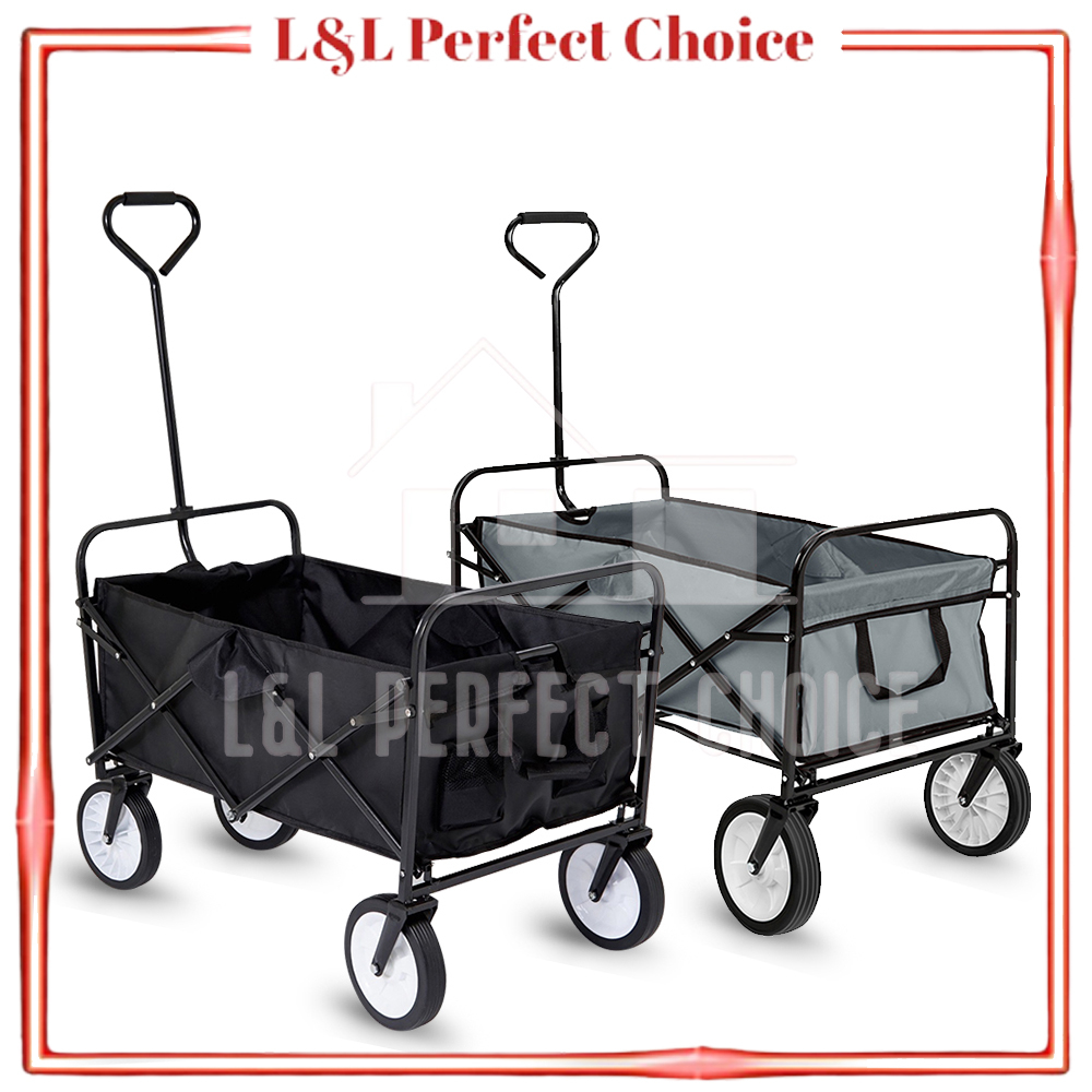 LL PERFECT Foldable Wagon Trolley with Big Wheel Outdoor Camping/Garden ...