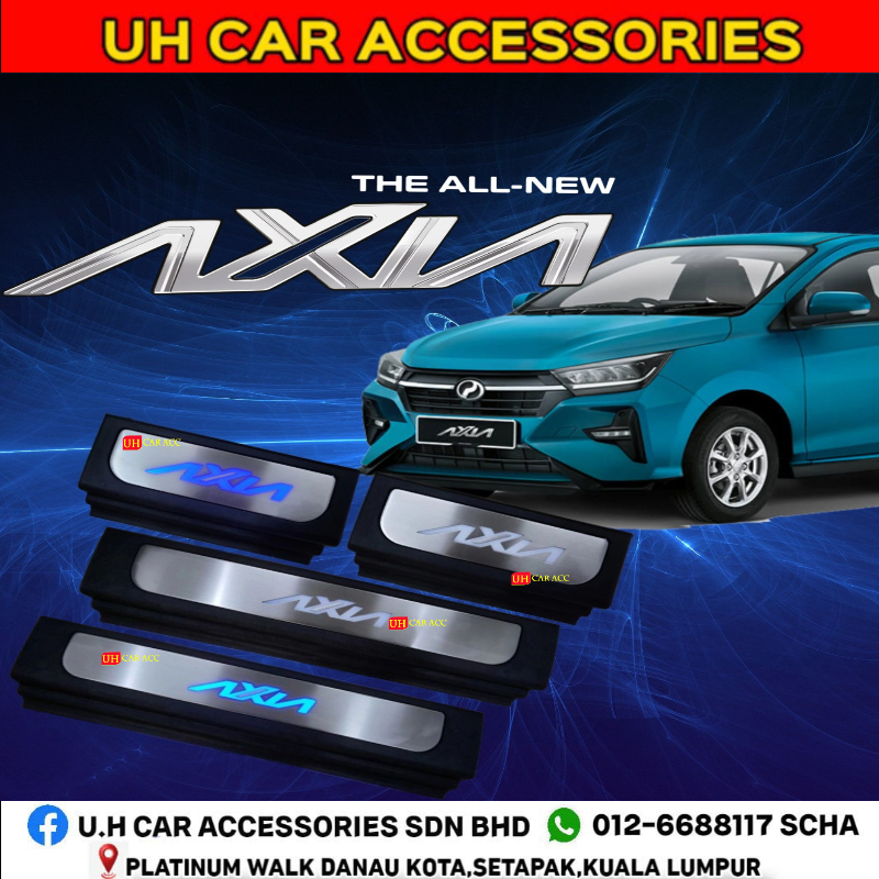 PERODUA AXIA 2023 2024 ABS OEM LED SIDE SILL PLATE DOOR SIDE STEP ...