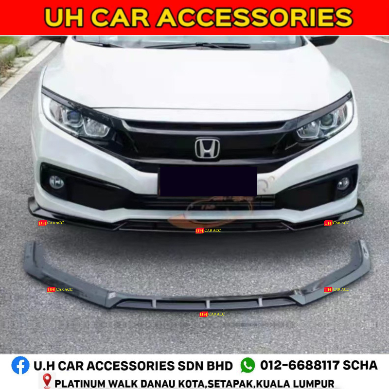 HONDA CIVIC FC 2019-2021 FACELIFT V3 FRONT DIFFUSER LIP LIPS BODYKIT ...
