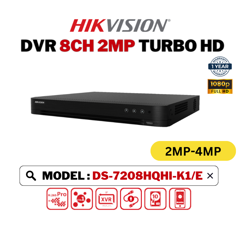 HIKVISION CCTV DVR 8CH Digital Video Recorder/Decorder Turbo HD 8 ...